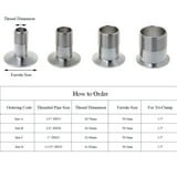 BIBABLYKE Stainless Steel Clamp Fitting Sanitary Male Threaded Ferrule ...