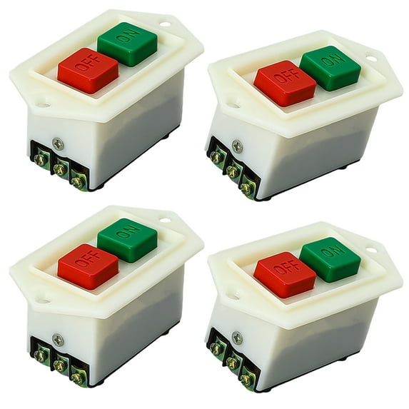 BIBABLYKE Start Stop Push Button Switches 380V 3 Phase 5A Waterproof ...