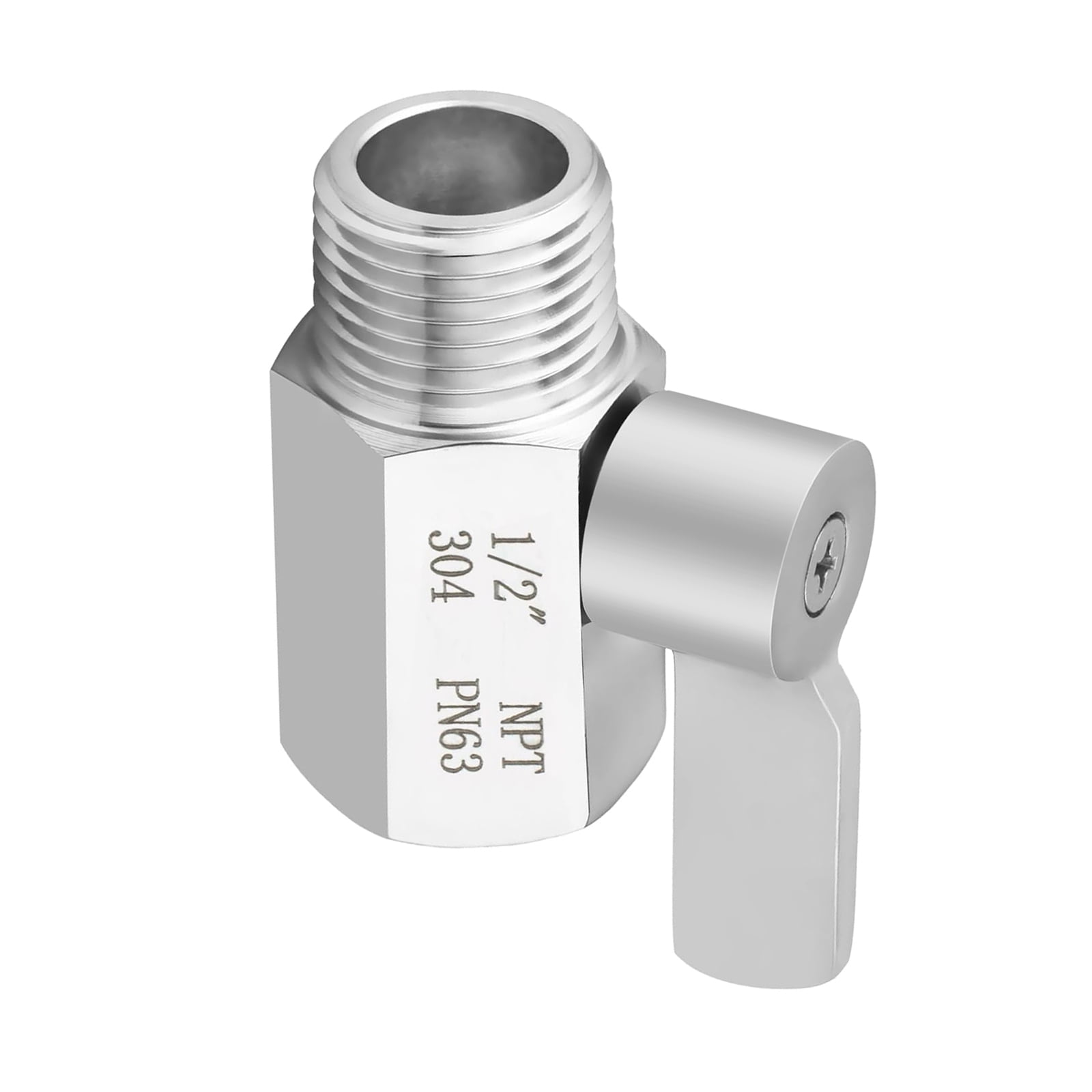 BIBABLYKE Steel Mini Ball Valves 1/2 Inch NPT Thread Water Flows ...