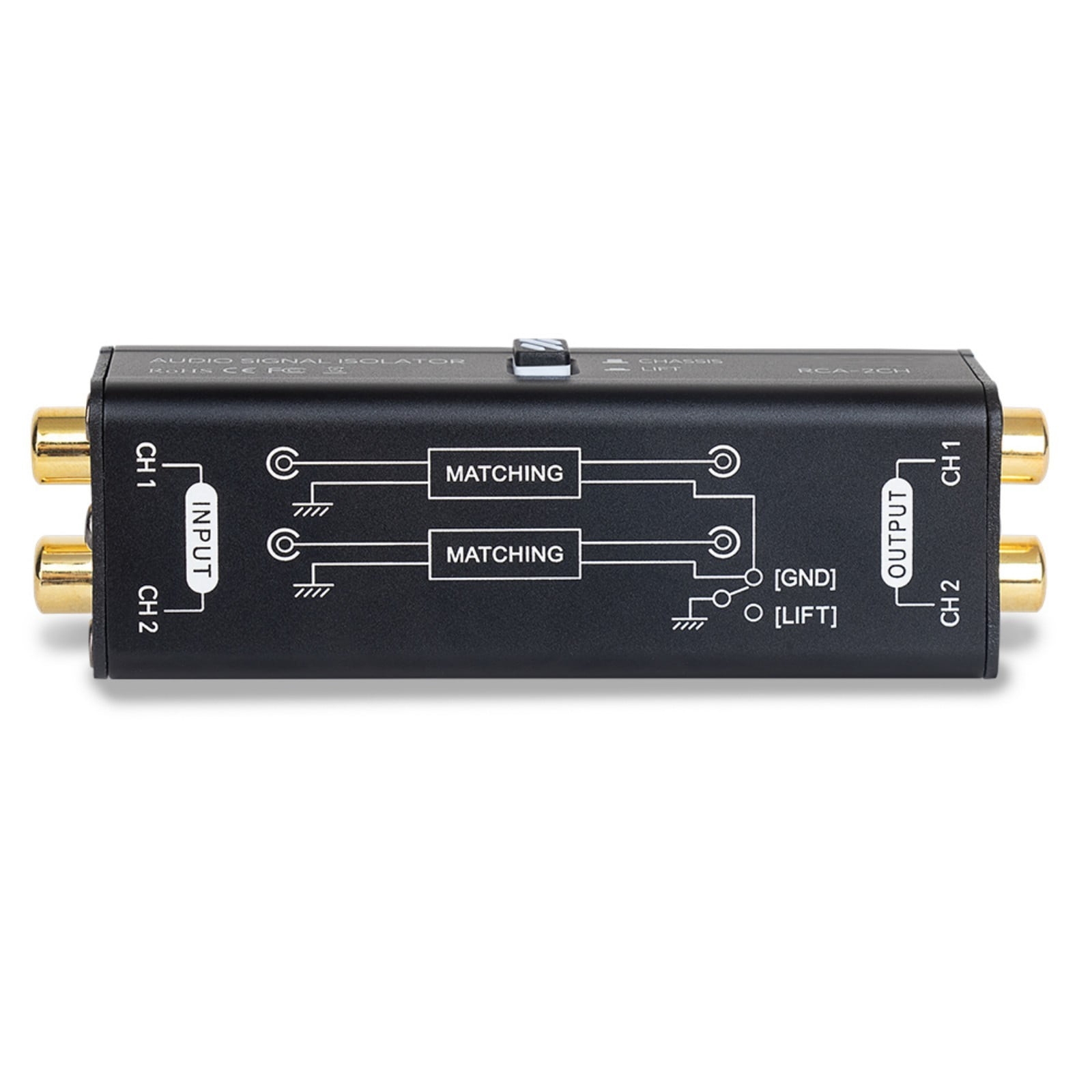 BIBABLYKE Stereo Music Signal Isolator Line Isolator with Gold Plate ...