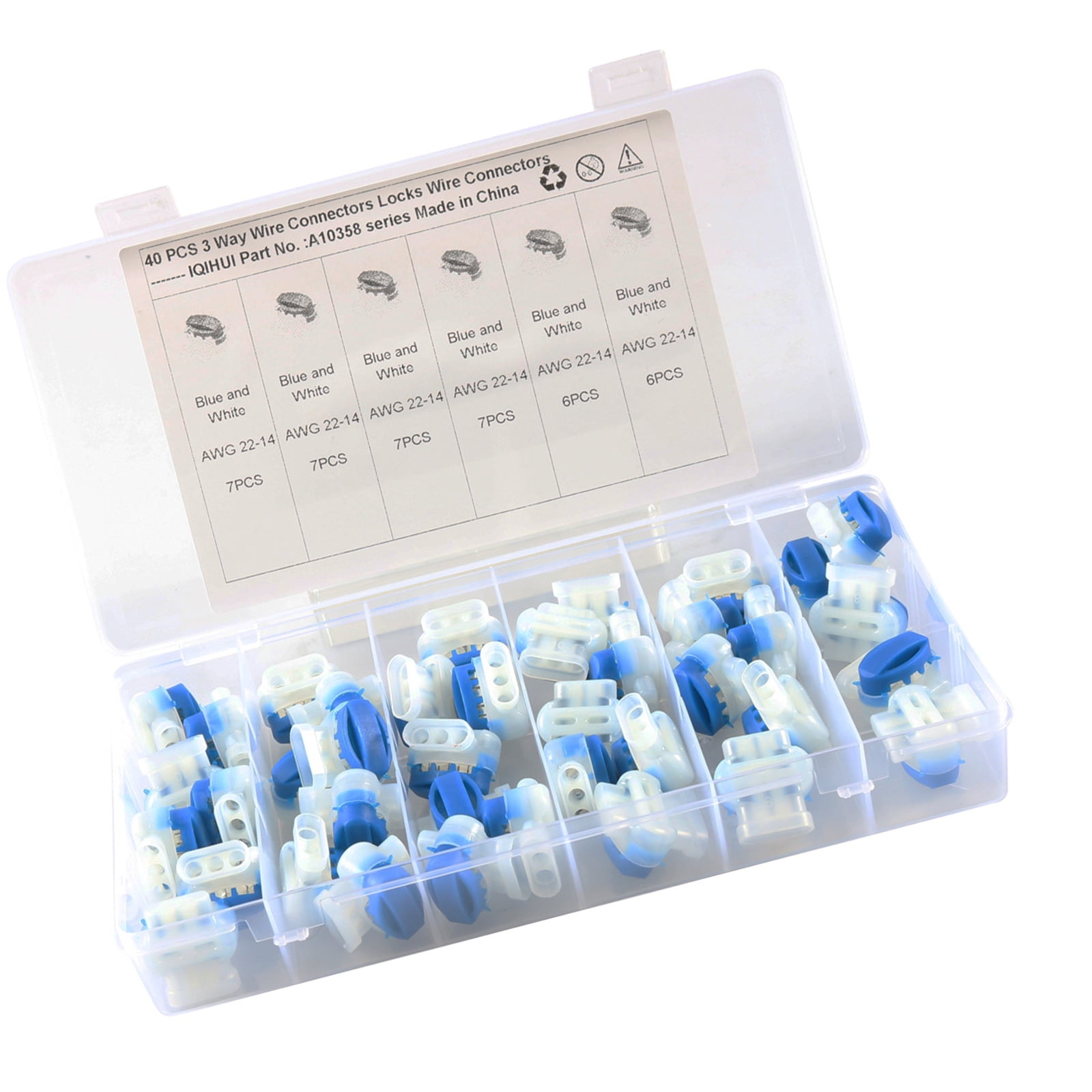 BIBABLYKE Stripping Wire Connectors Waterproof Connectors set for 22 to ...