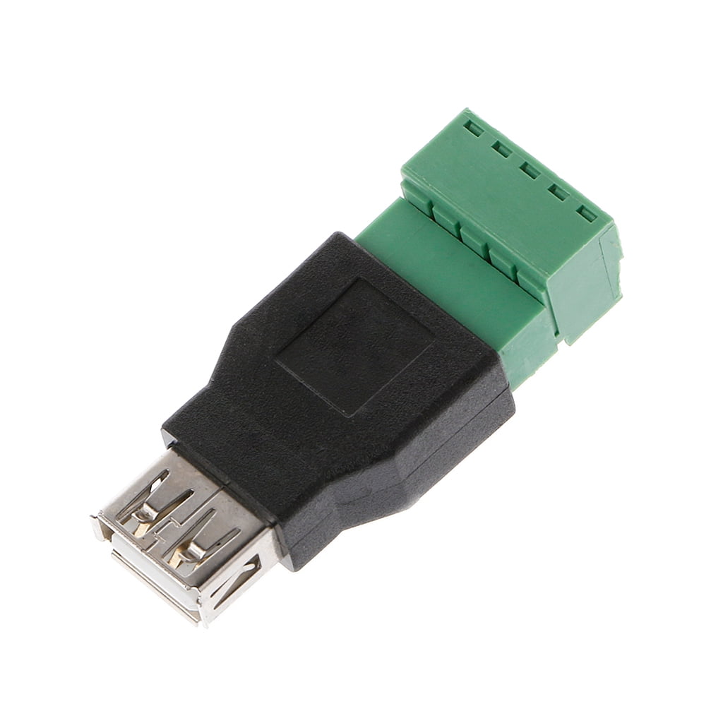 BIBABLYKE USB 2.0 Type A Male/Female to 5P Screw for w/ Shield Terminal ...