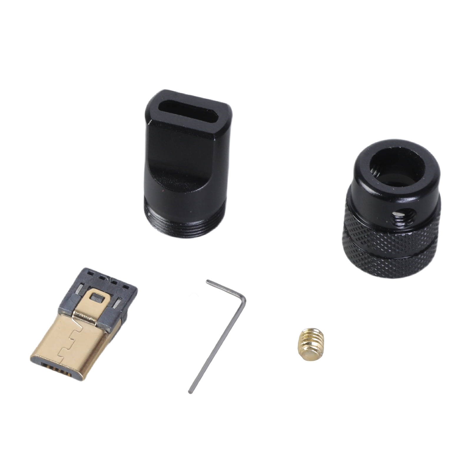 BIBABLYKE USB 5Pin Male Adapter Solder Connector Aluminum Alloy Shell ...