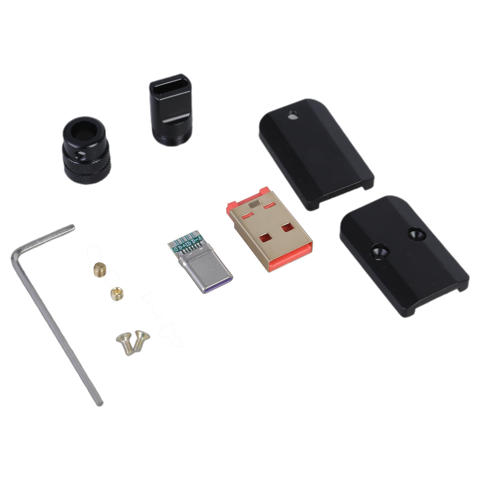 BIBABLYKE USB DIY Kit Screw Fixing Type C Male Plug Connector Aluminum ...