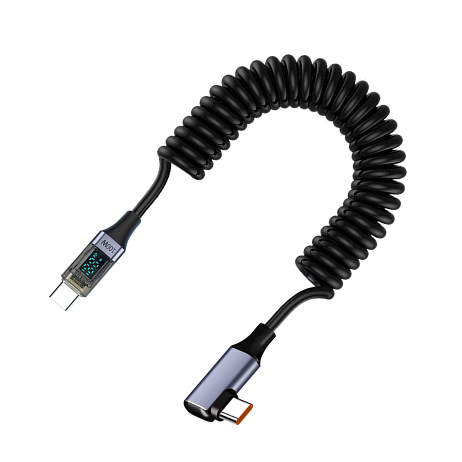 BIBABLYKE USB Type C Spring Data Cord 90 Degree Elbow PD100W Fast ...