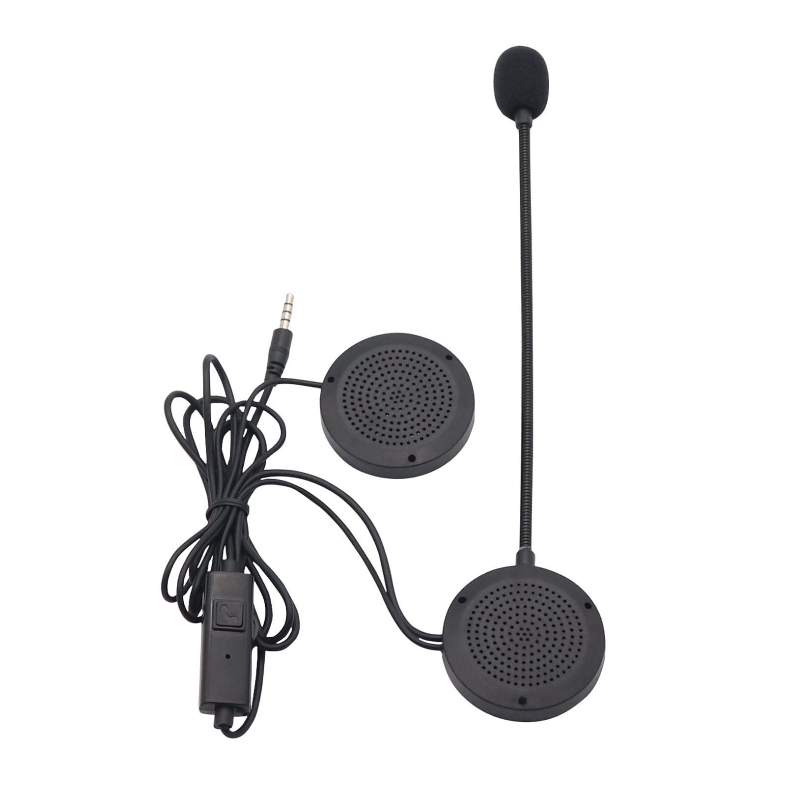 BIBABLYKE Upgraded Headset with Speakers & Button Microphone Wireless ...