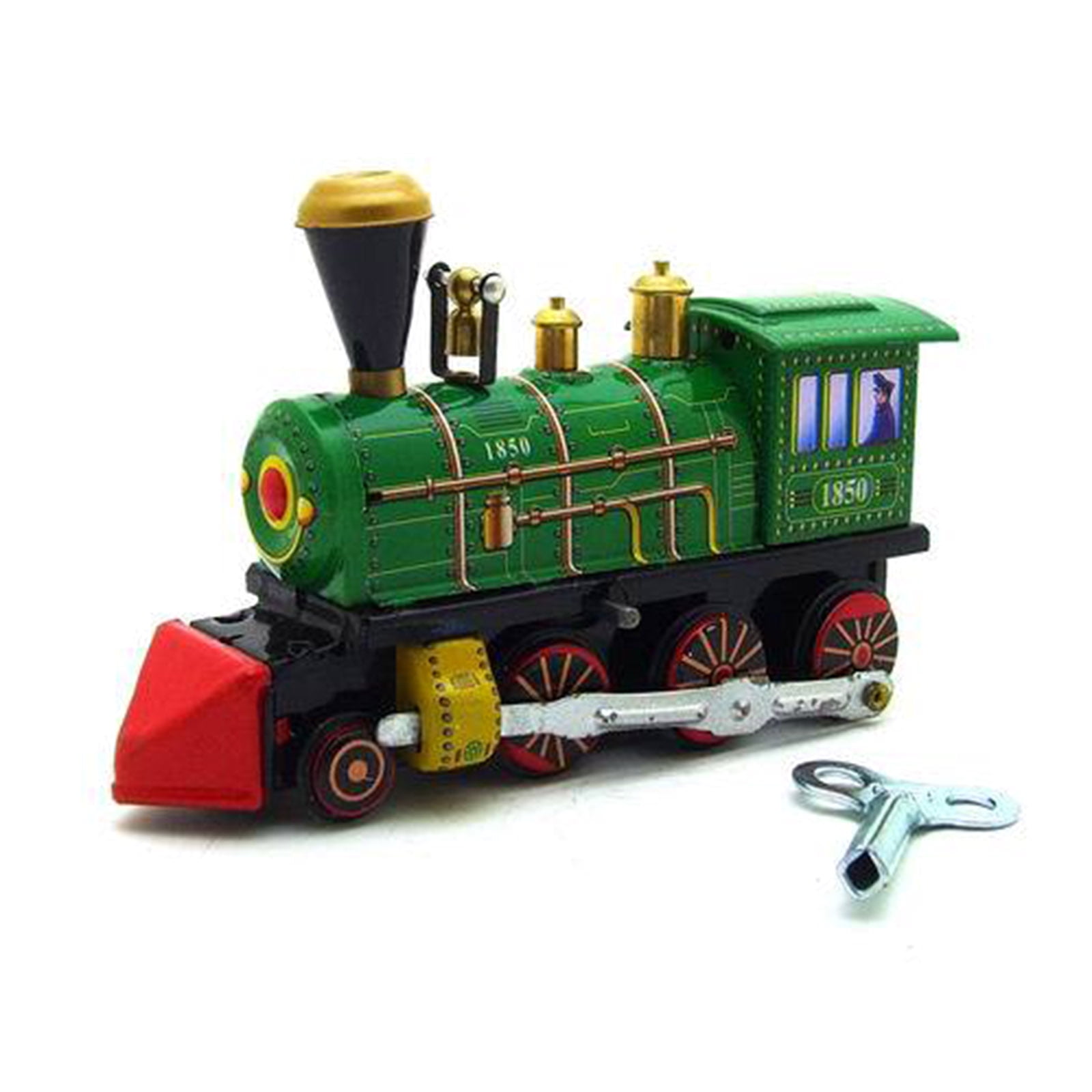 BIBABLYKE Vintage Wind Up Toy Train Wind Up Toy Clockworks Toy Green ...