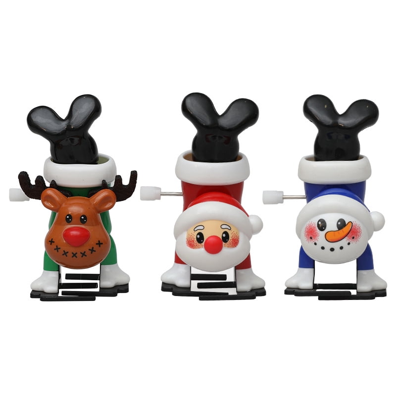 BIBABLYKE Winding Up Toy Cartoon Christmas Santa Toy Child Party Favor ...