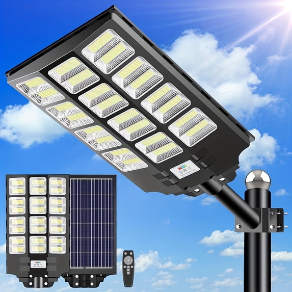 BIBEAR 1080LED Solar Street Light, IP67 Ultra-Bright with Motion Sensor ...
