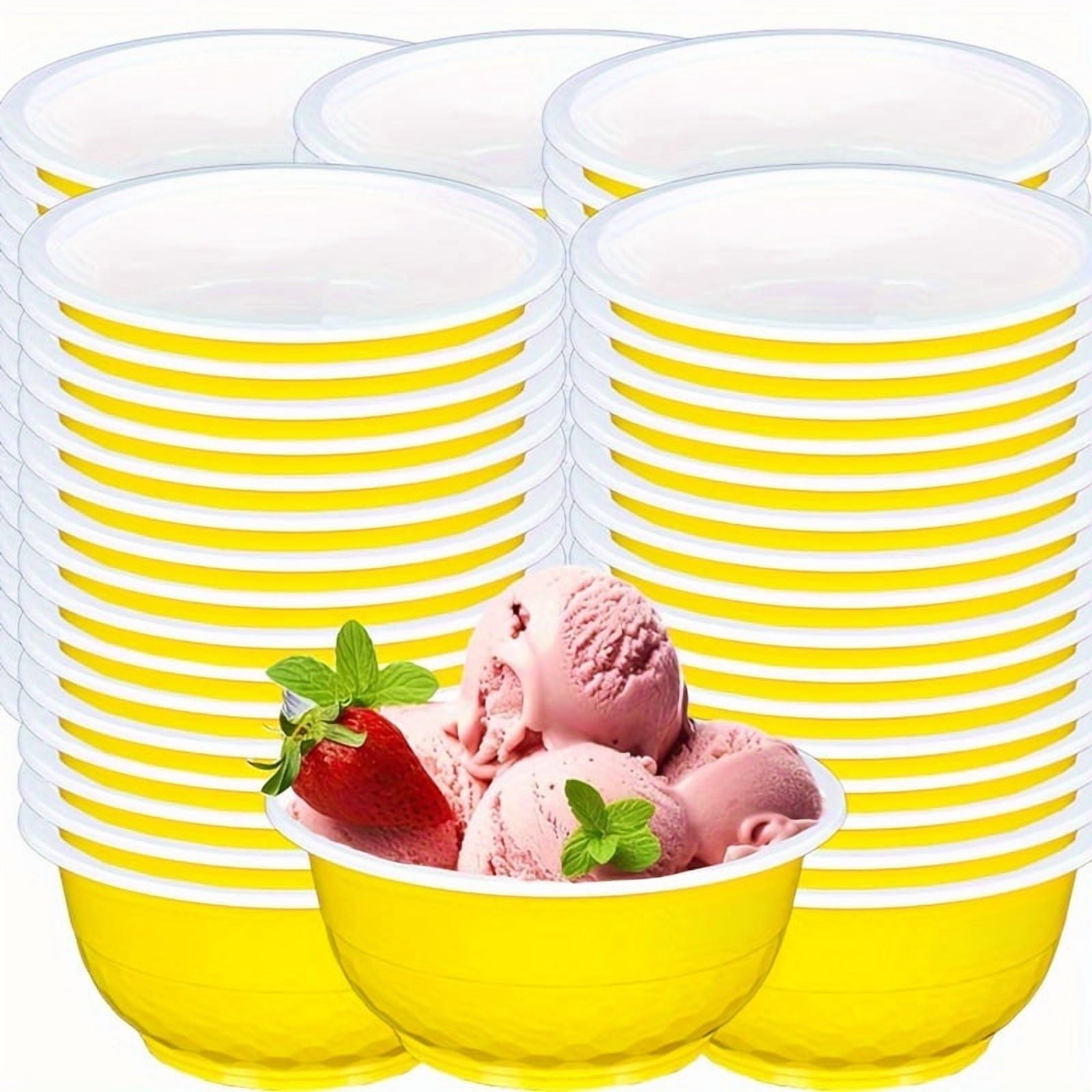 BIBEARBIBEAR 120-Pack 13oz Disposable Clear Plastic Bowls, Football ...