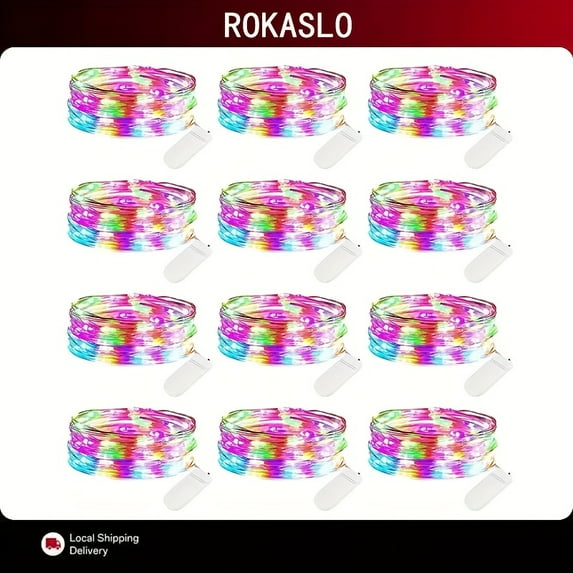 BIBEARBIBEAR 12pcs Warm White Fairy Lights String - 20 LEDs Powered By ...