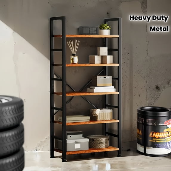 BIBEARBIBEAR 5-Tier Heavy Duty Metal Storage Shelf, 62" H Industrial ...