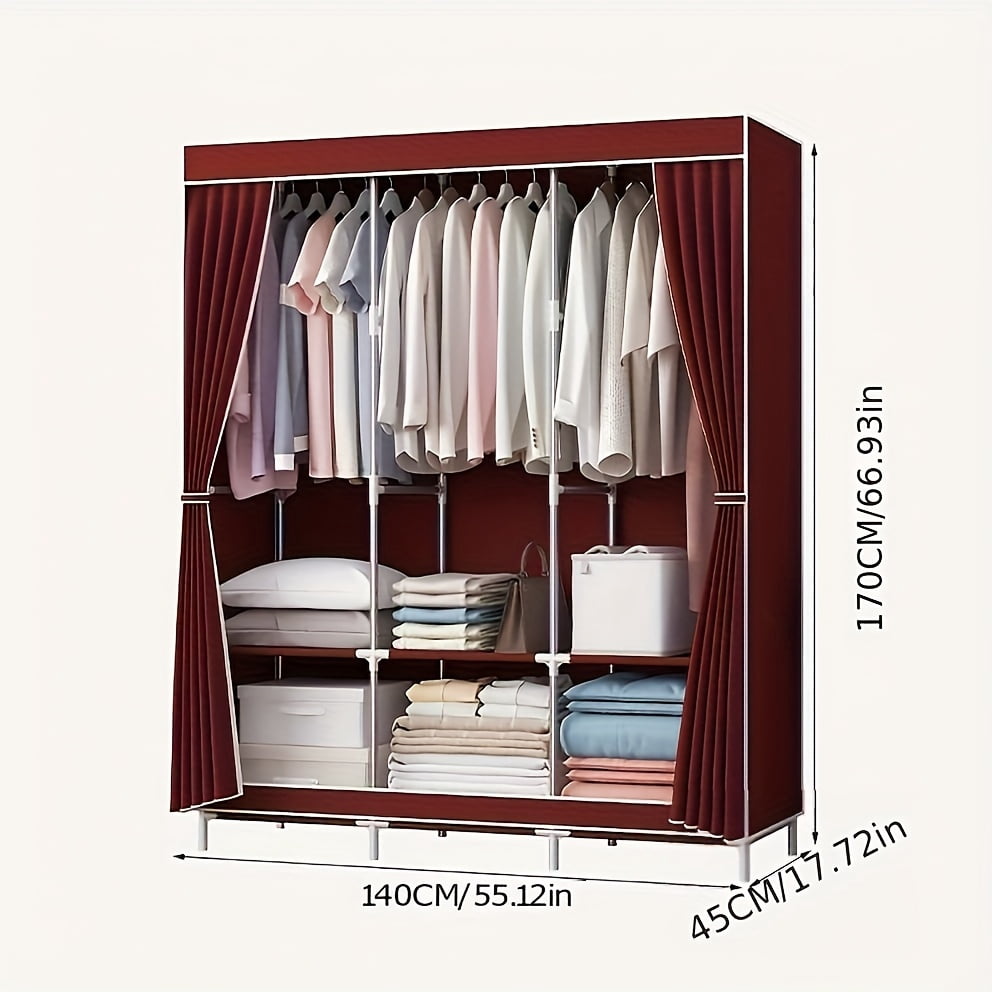 BIBEARBIBEAR Movable Clothing Storage Unit with Shelves Hanging ...
