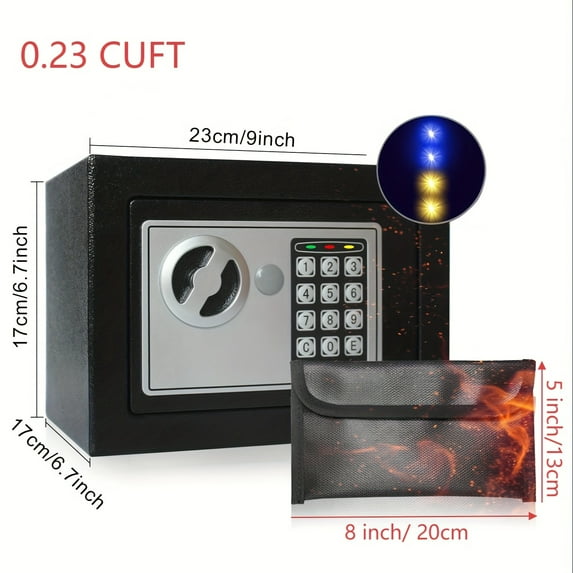 BIBEARBIBEAR Safe Box with 4pcs LED Sensor Light, Hidden Safe Box with ...