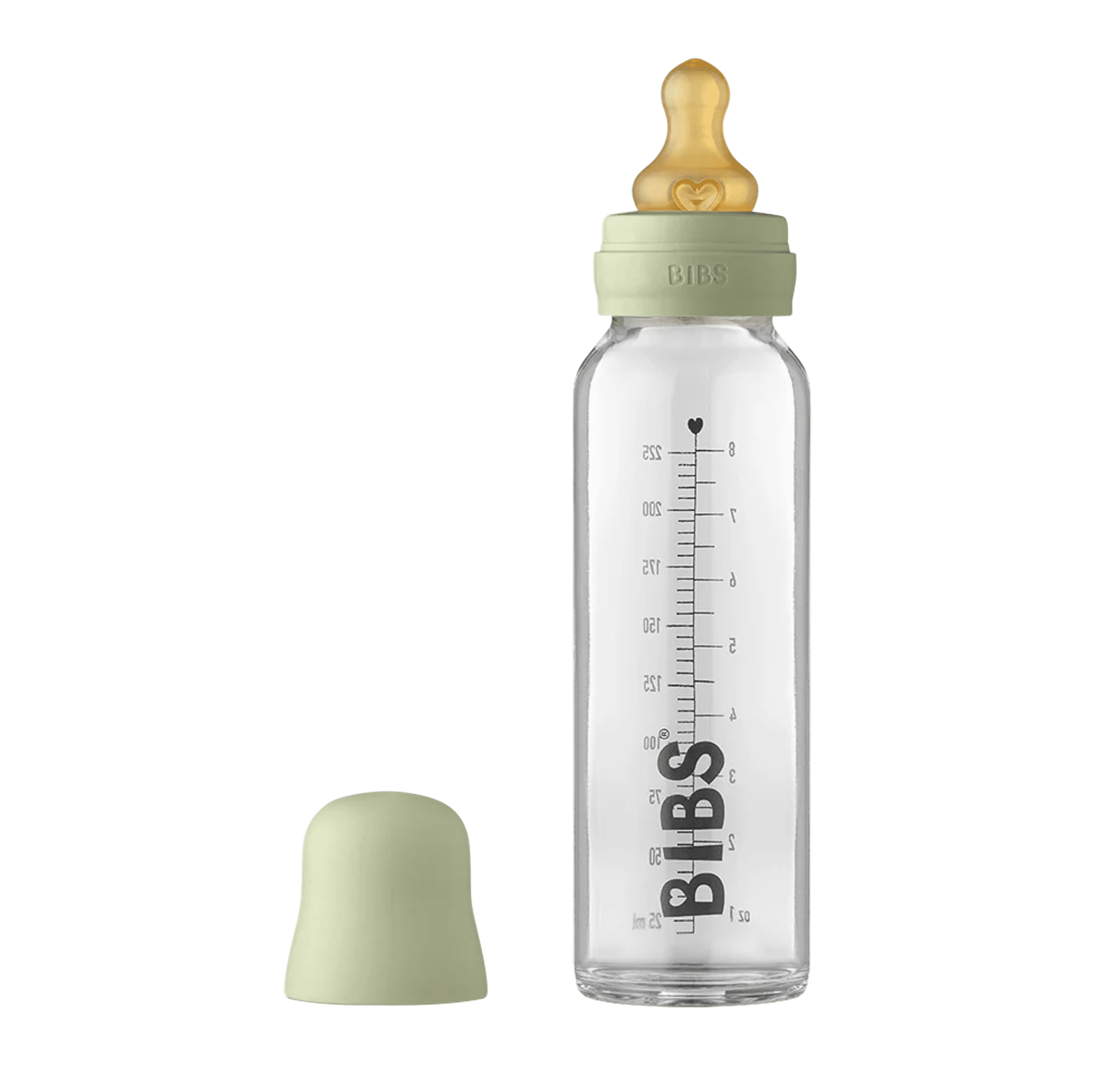 BIBS Baby Glass Bottle with Slow Flow Latex Nipple, Sage, 8 oz, 1 Count ...