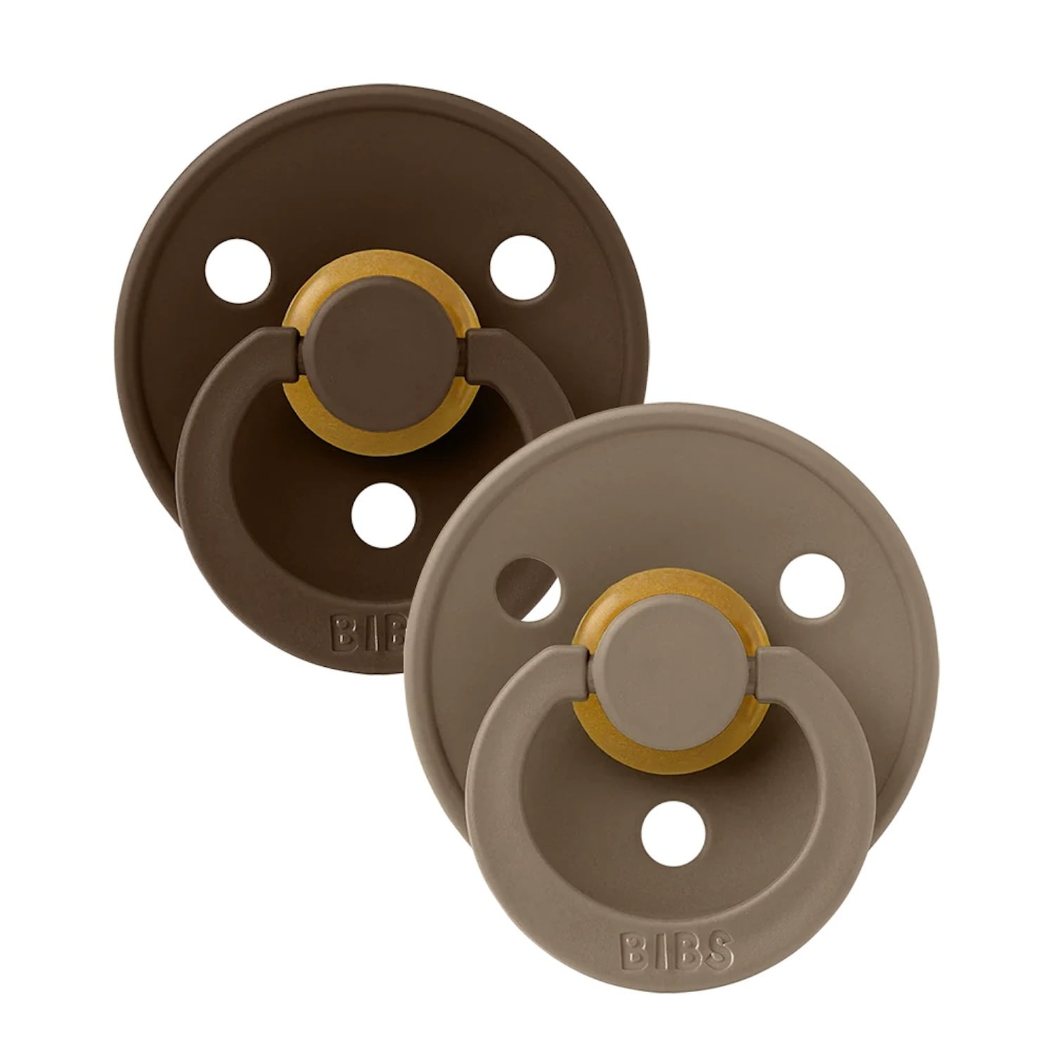 BIBS Colour Latex Pacifier Size 1, 0-6 Months, Mocha/Dark Oak, 2 Count ...