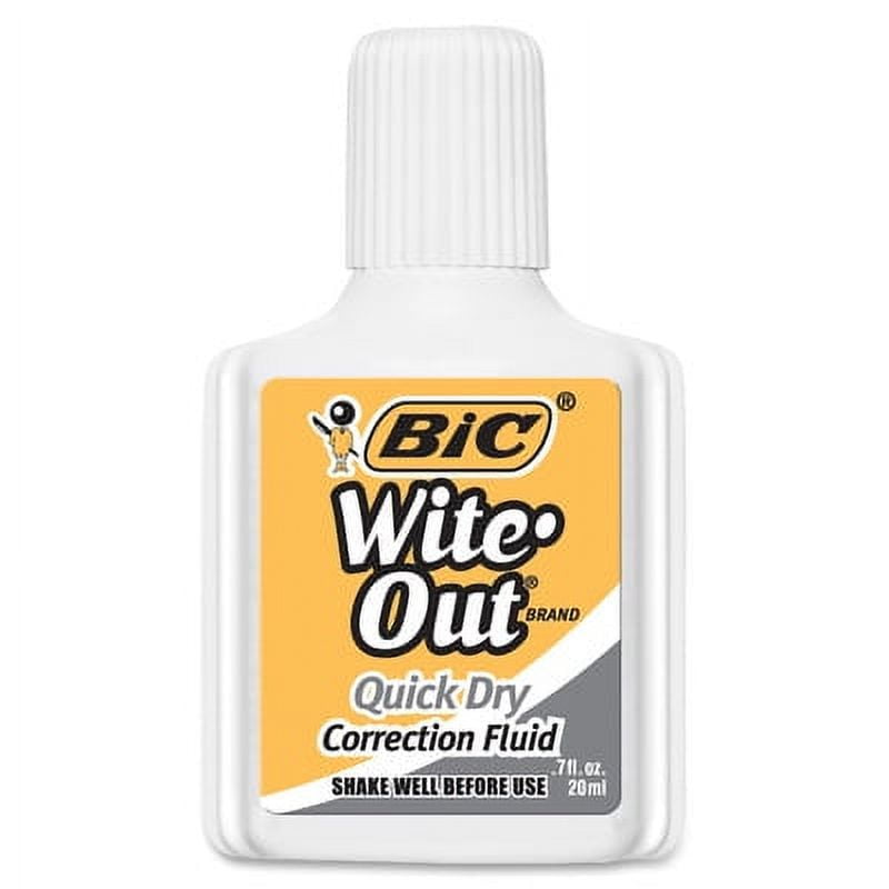 BIC-2PK Wite-Out Quick Dry Correction Fluid, 20 Ml Bottle, White, 3 ...
