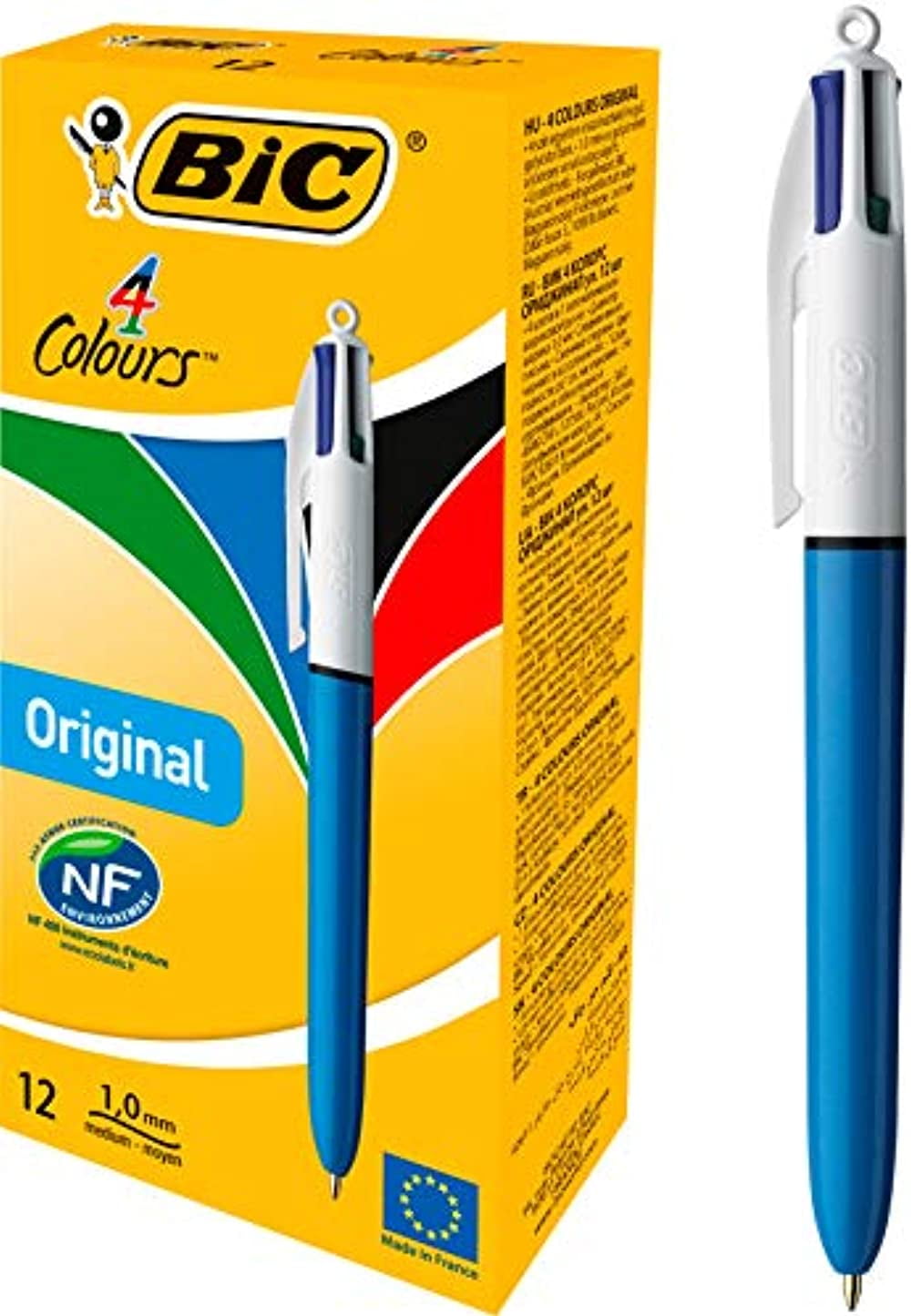 BIC 4-Color Retractable Ballpoint Pens, Medium Point (1.0mm), School ...