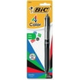 BIC 4-Color Grip Ballpoint Pen, Medium Point, 1.0mm, Blue, Black, Red ...