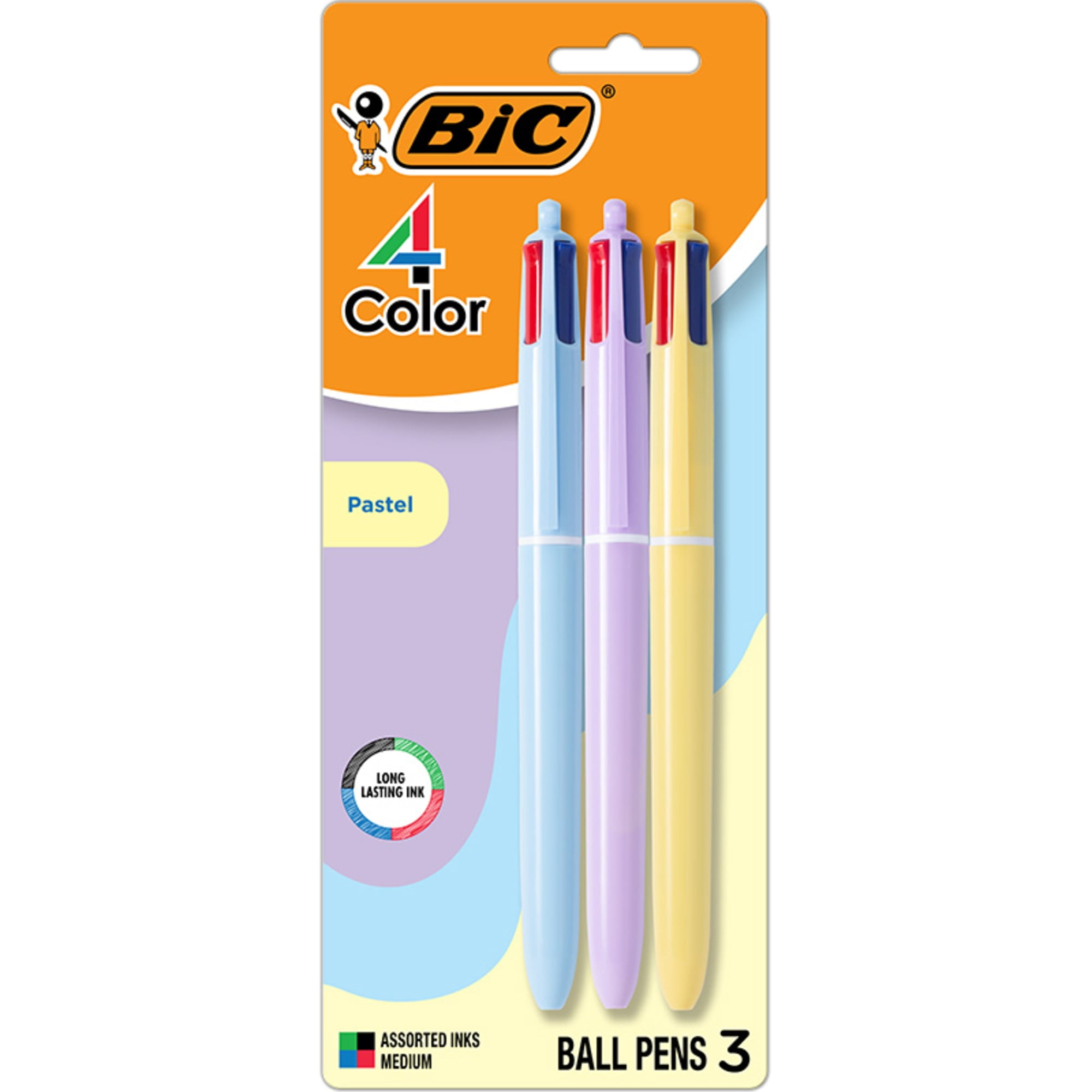 BIC 4-Color Retractable Ball Point Pen, Medium 1.0MM Point, Assorted ...