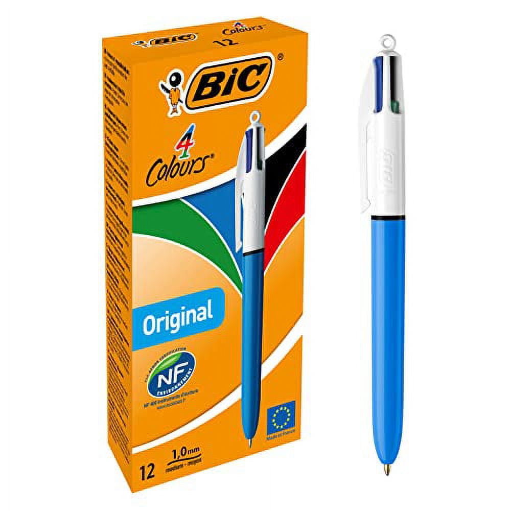 BIC 4-Color Retractable Ballpoint Pen, Medium Point (1.0mm), Assorted ...