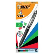 BIC, 4-Color Grip Retractable Ball Pens, Medium Point, 12-Count Pack ...