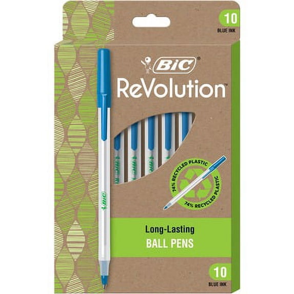 BIC-4PK Bic Revolution Round Stic Ballpoint Pen - Medium Pen Point - 1 ...