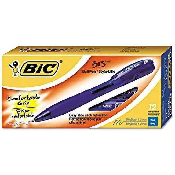 BIC America BU311BE BU3 Retractable Ballpoint Pen, 1.0 mm, Blue ...