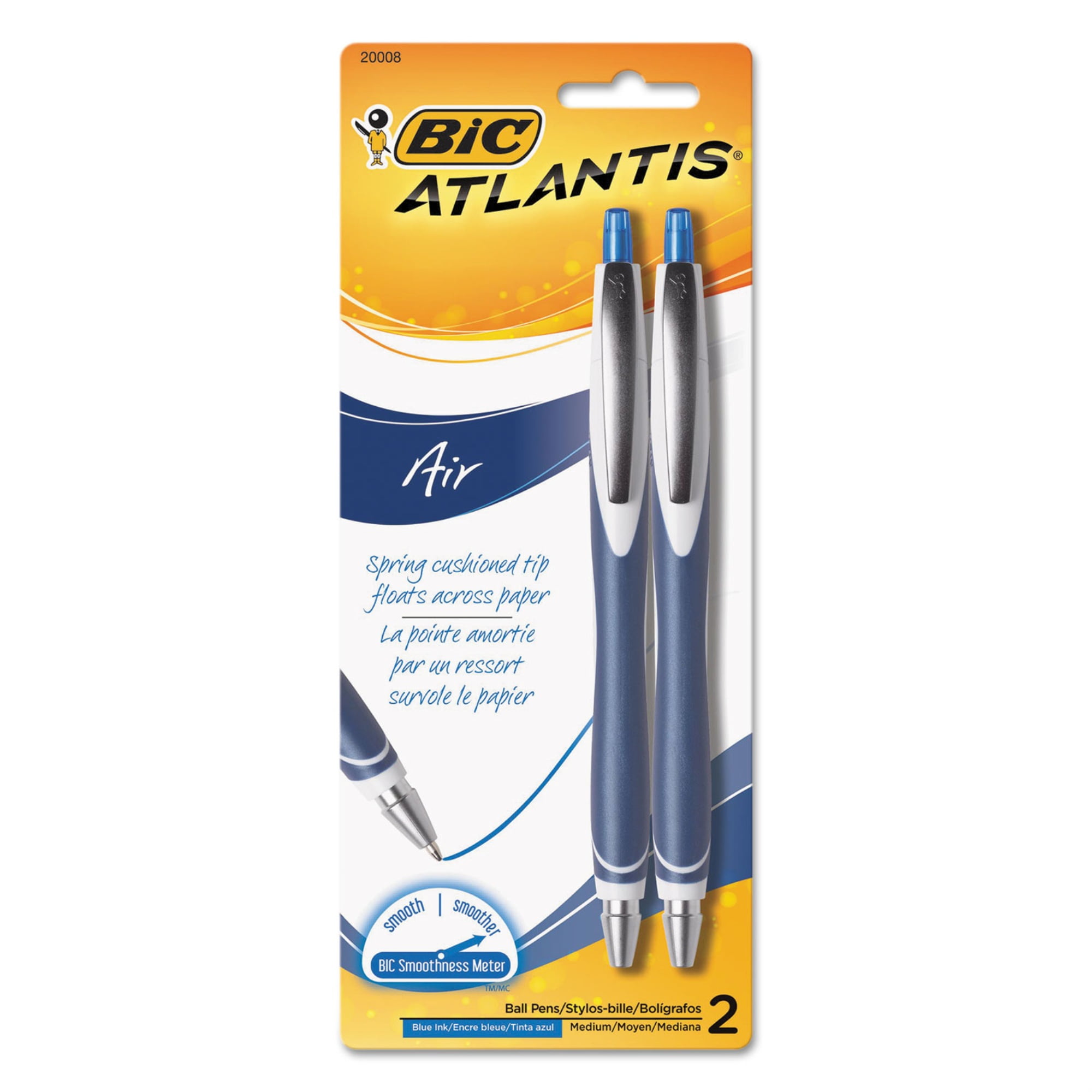 BIC Atlantis Air Retractable Ballpoint Pen 1.2mm Blue Ink Blue/White ...