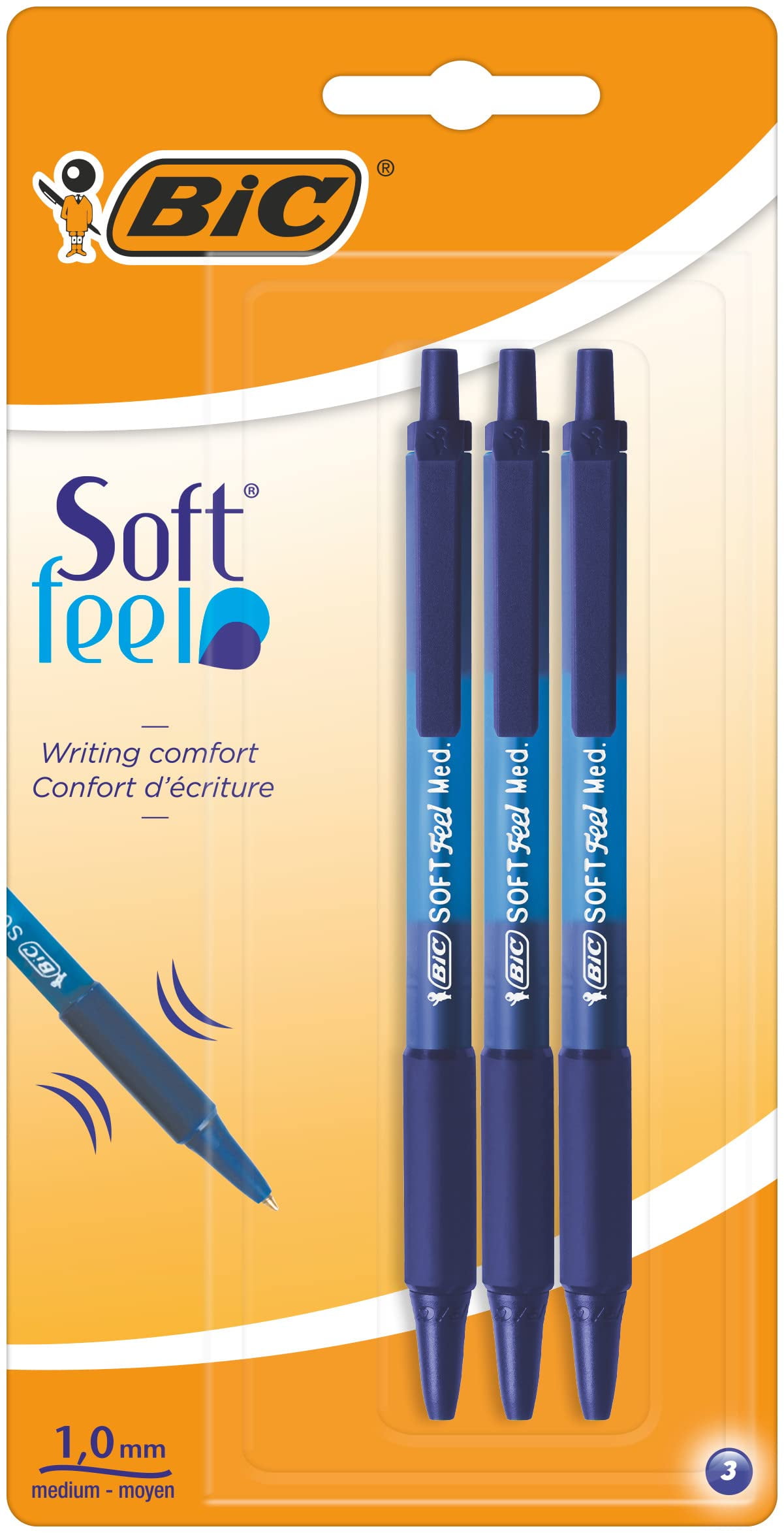BIC Â® Â® BIC SOFT Feel clic Grip Pen 0.4 MM, Black - Walmart.com