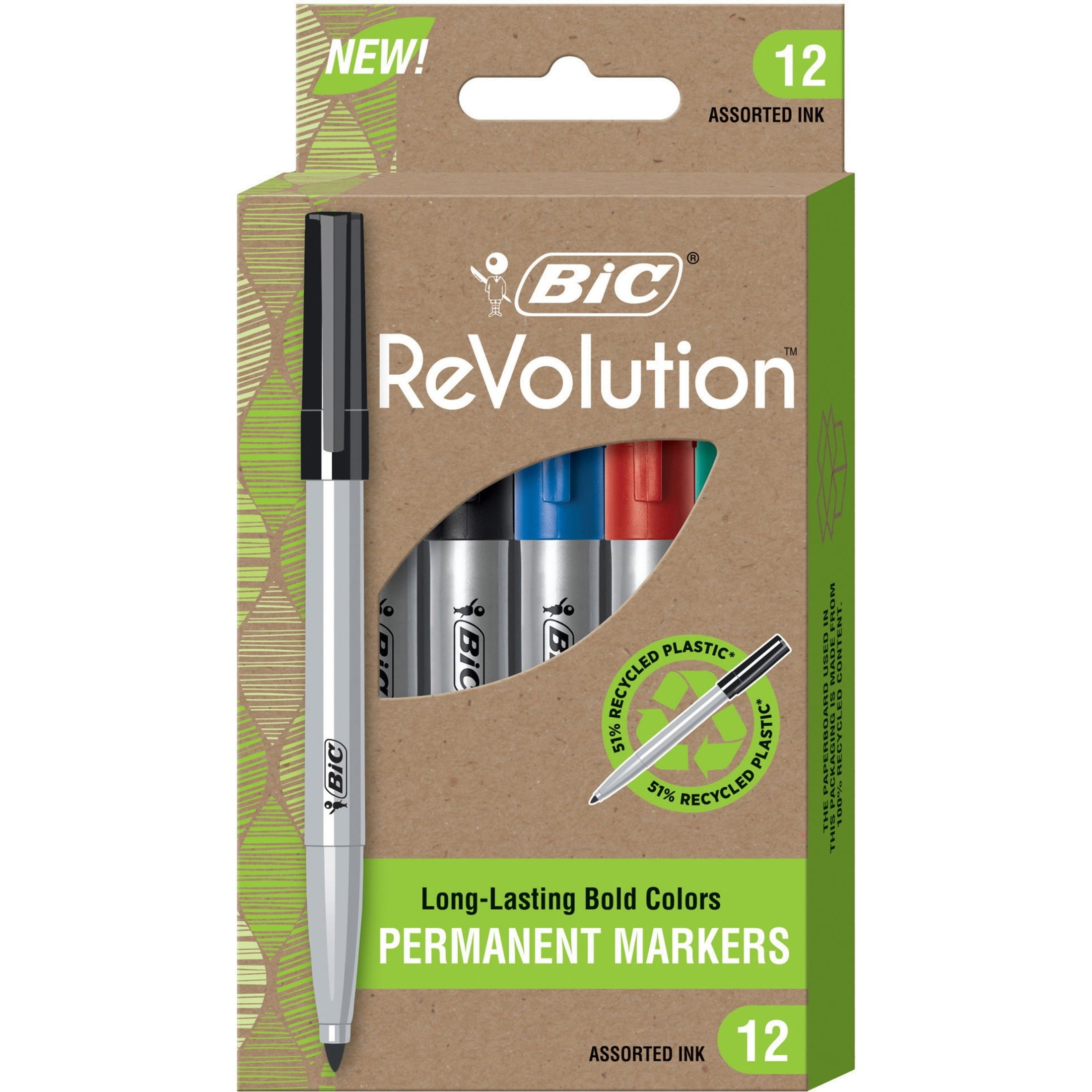 BIC, BICPMER12AST, ReVolution Permanent Markers, 1 Dozen - Walmart.com