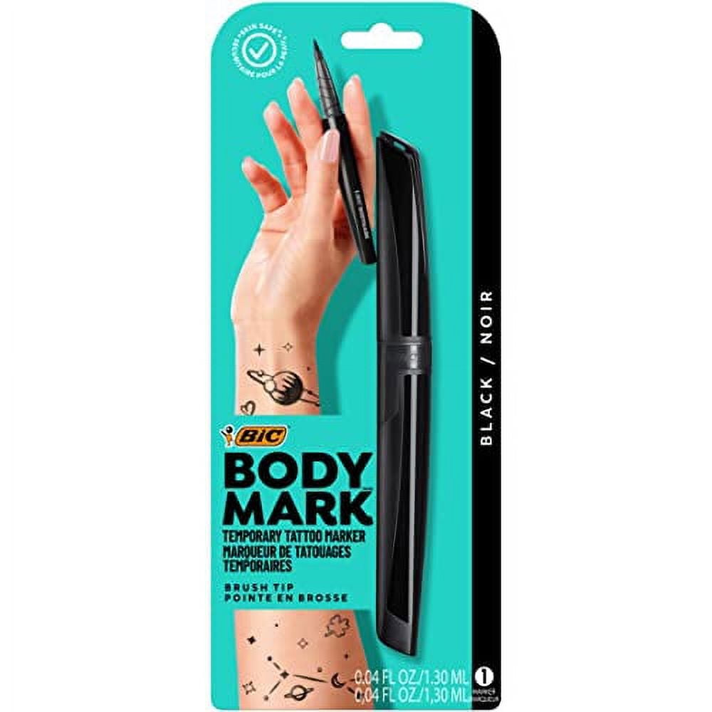 BIC BodyMark Skin Safe Temporary Tattoo Fine Tip Art Pen, Black ...
