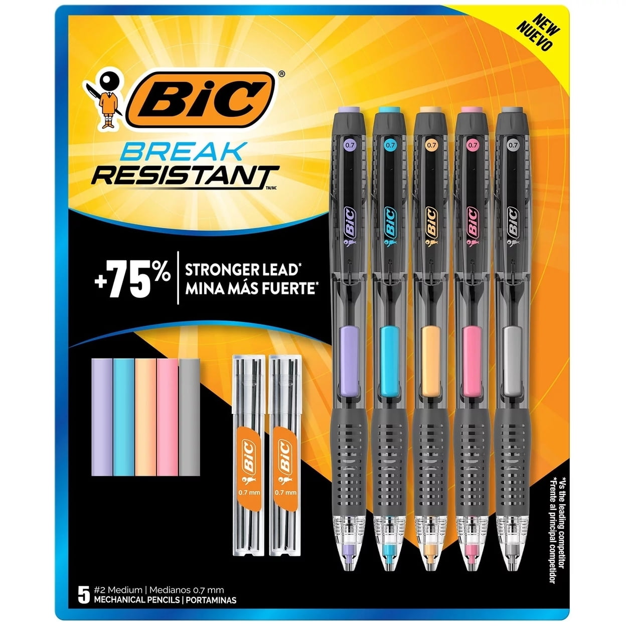 BIC Extra Strong Smooth Lead, Break-Resistant No. 2 Mechanical Pencils ...