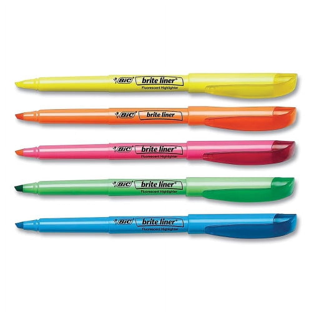 BIC Brite Liner Highlighter, Assorted Ink Colors, Chisel Tip, Assorted ...