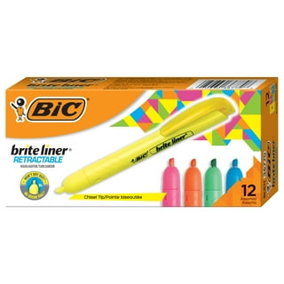 BIC Gblp51asst Brite Liner Grip Pocket Highlighter, Chisel Tip ...