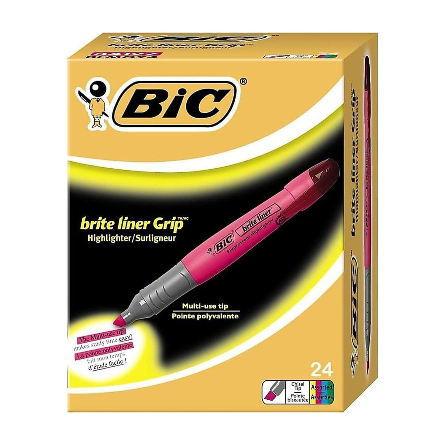 BIC(R) Brite Liner(R) Highlighters, Chisel Point, Assorted Colors, Box ...