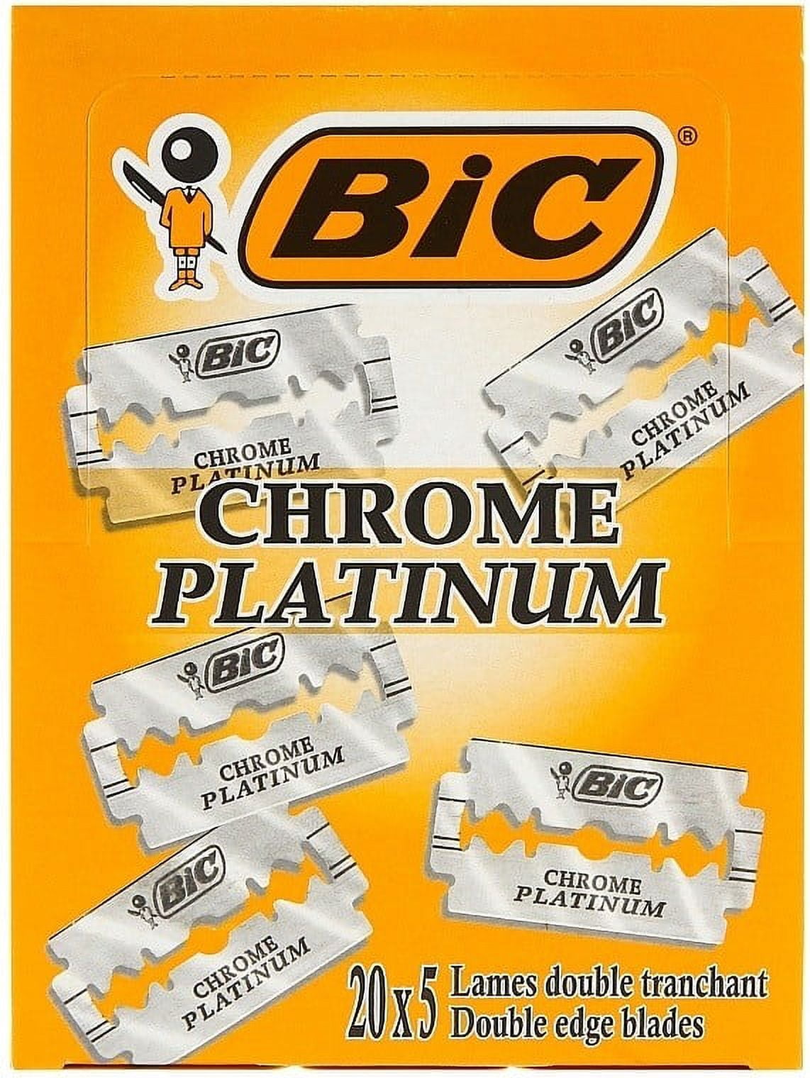 BIC Chrome Platinum Double Edge (DE) Shaving blades for Safety Razors ...