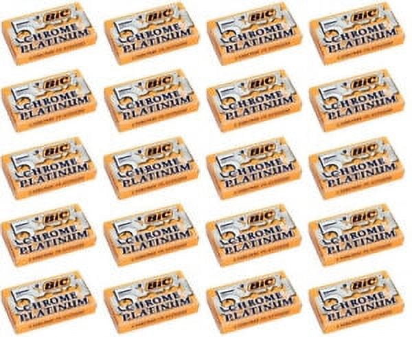 BIC Chrome Platinum Shaving Double Edge Safety Razor Blades, 100 Pack ...