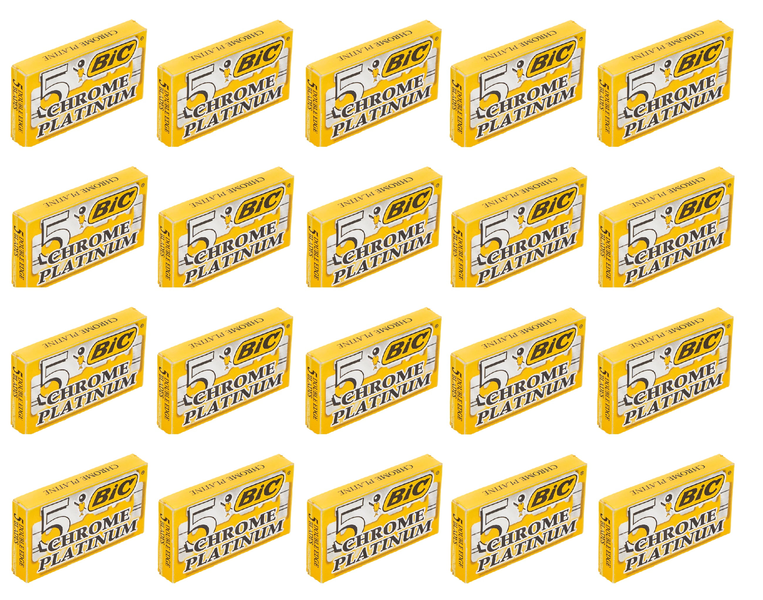 BIC Chrome Platinum Double Edge Safety Razor Blades, 100 Count + Schick ...
