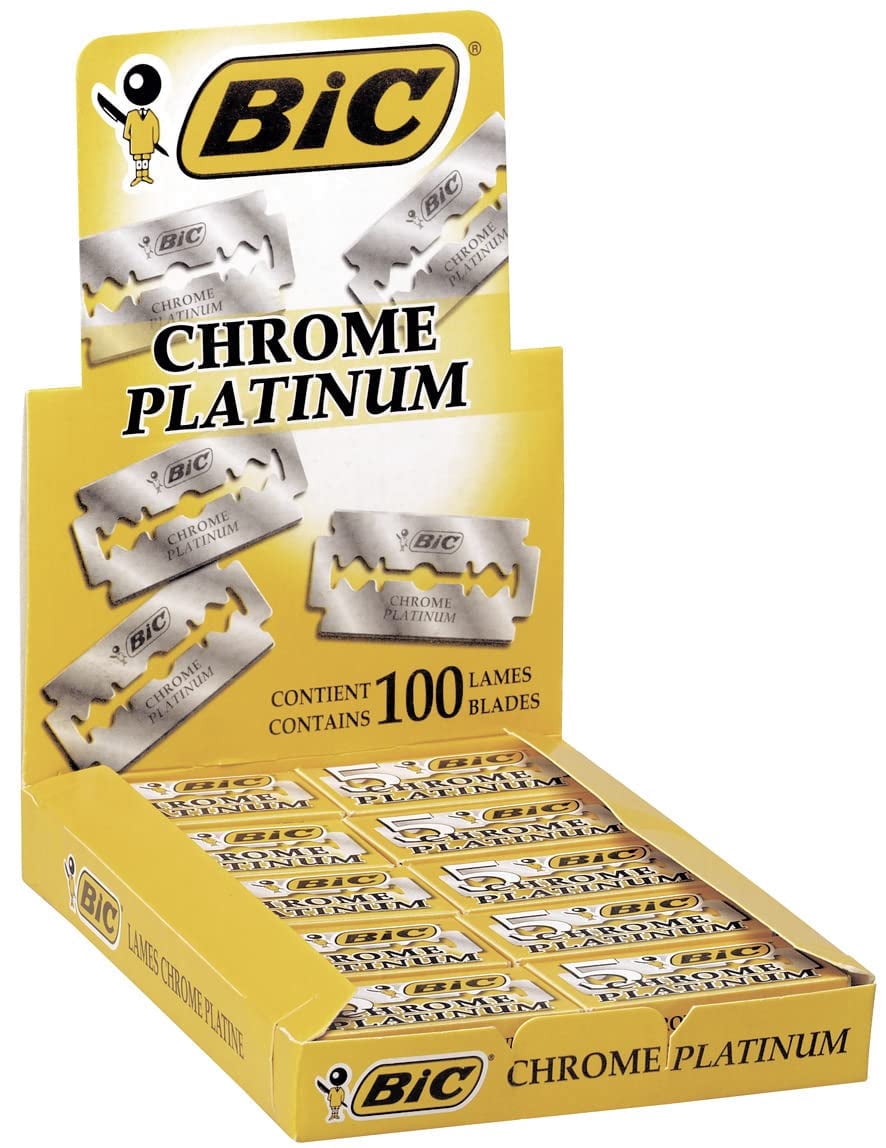 BIC Chrome Platinum Double Edge Safety Razor Disposable Single Blades ...