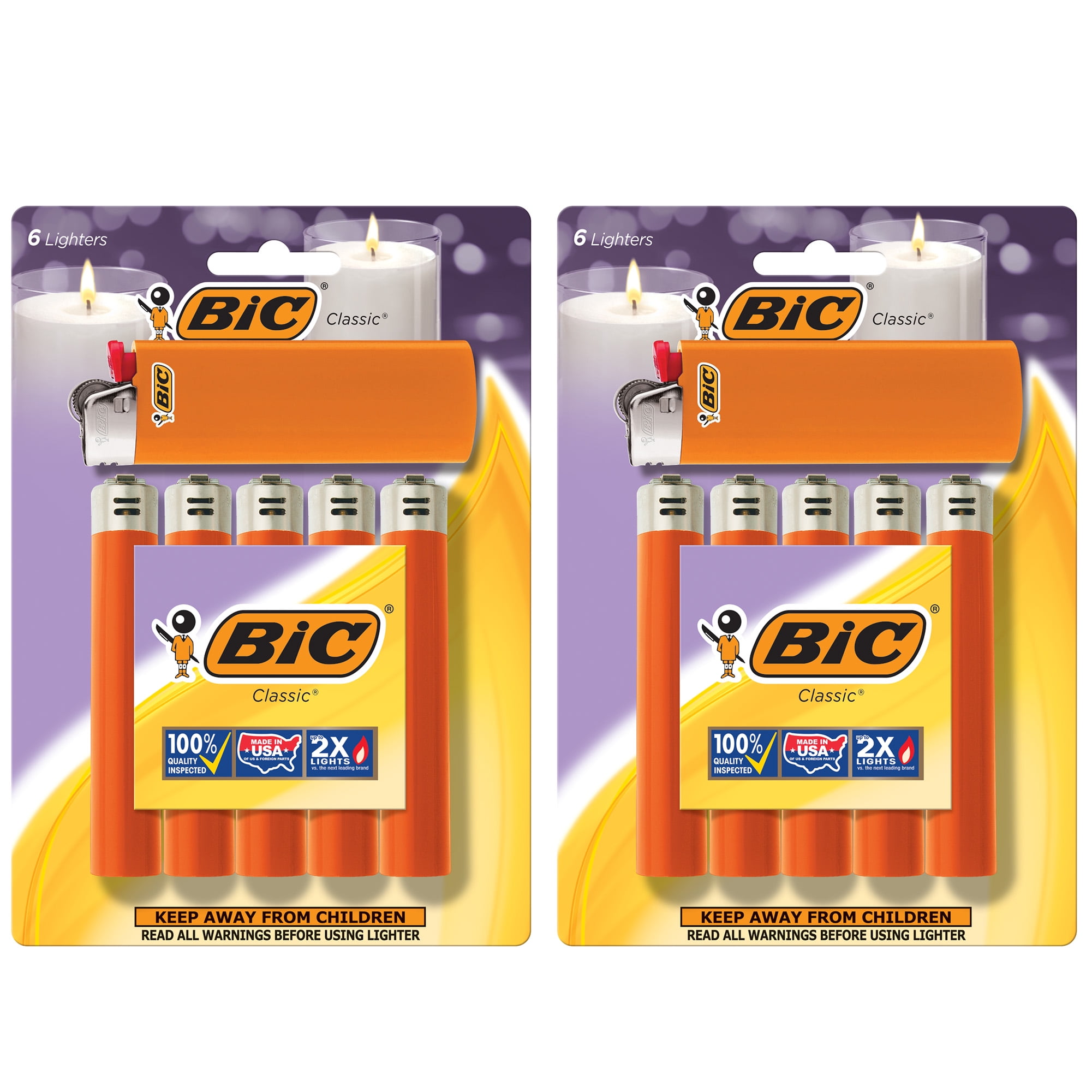 BIC Classic Full Size Multi-Purpose Lighter, Orange, 12-Pack (packaging ...