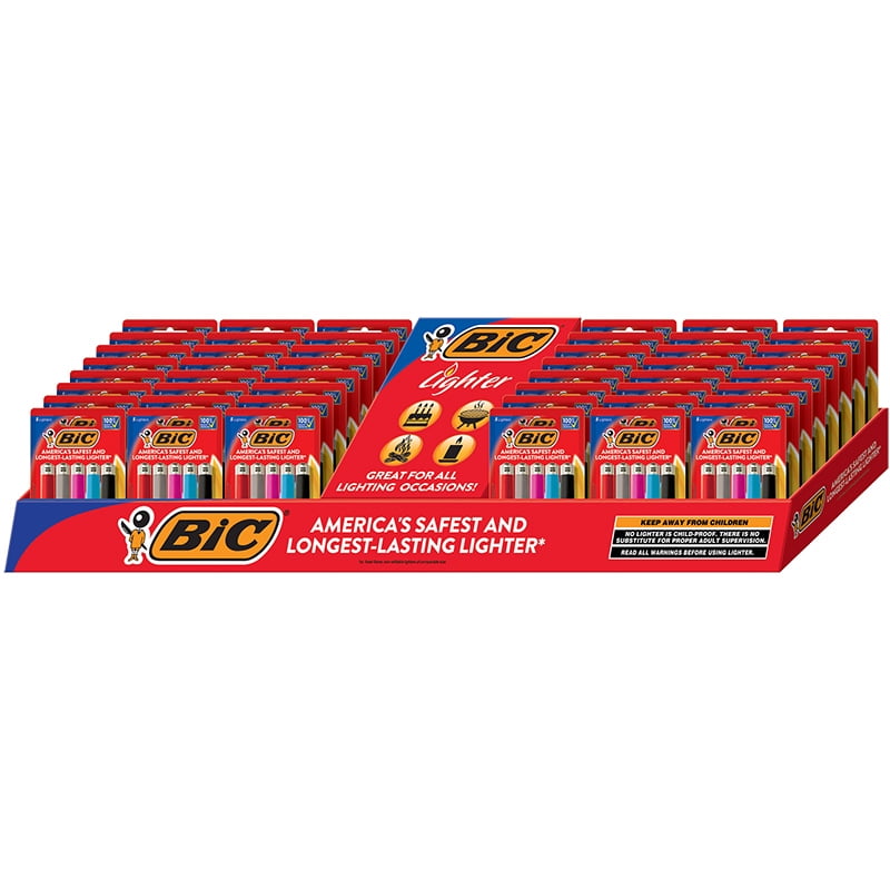 BIC Classic Pocket Lighter, Assorted Colors, Pack of 5 Lighters (Colors ...