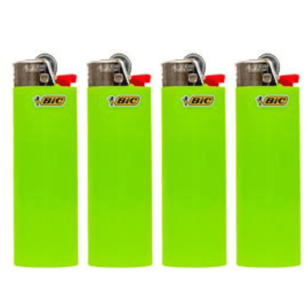 BIC Classic Pocket Lighters, Durable and Safe, 4 Count, Lime Green ...