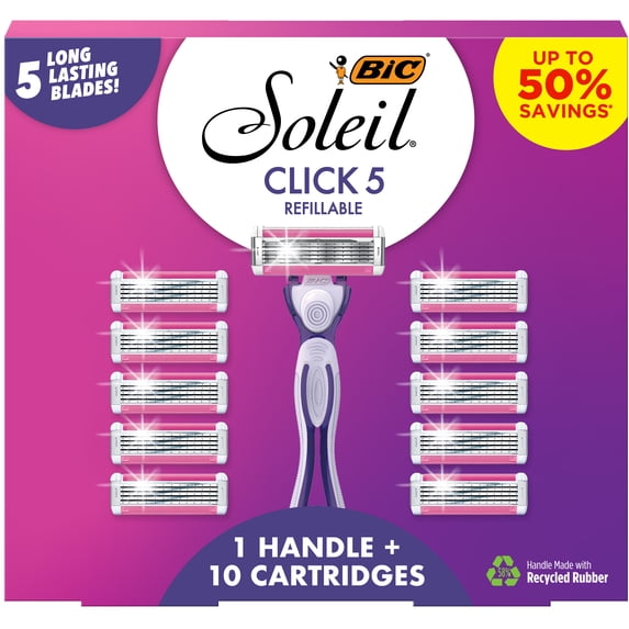BIC Click 5 Soleil Women's Disposable Razors, 5 Blades With a Moisture ...