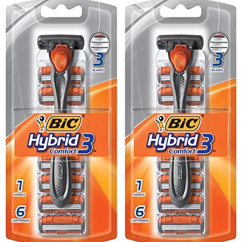 BIC Comfort 3 Hybrid Men's Disposable Razor (Pack of 2) - Walmart.com