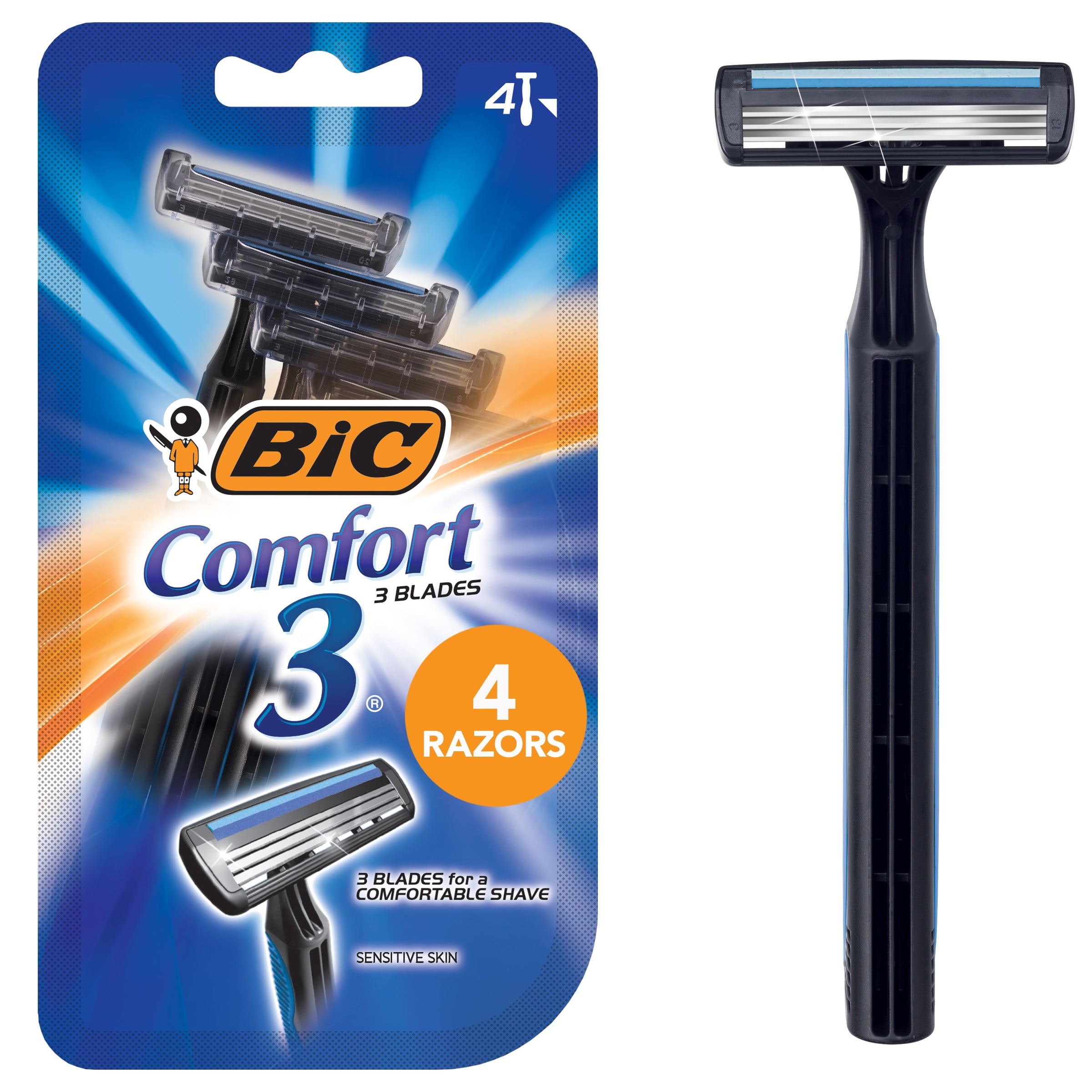 BIC Comfort 3 Men's Disposable Razor, 4 Pack - Walmart.com