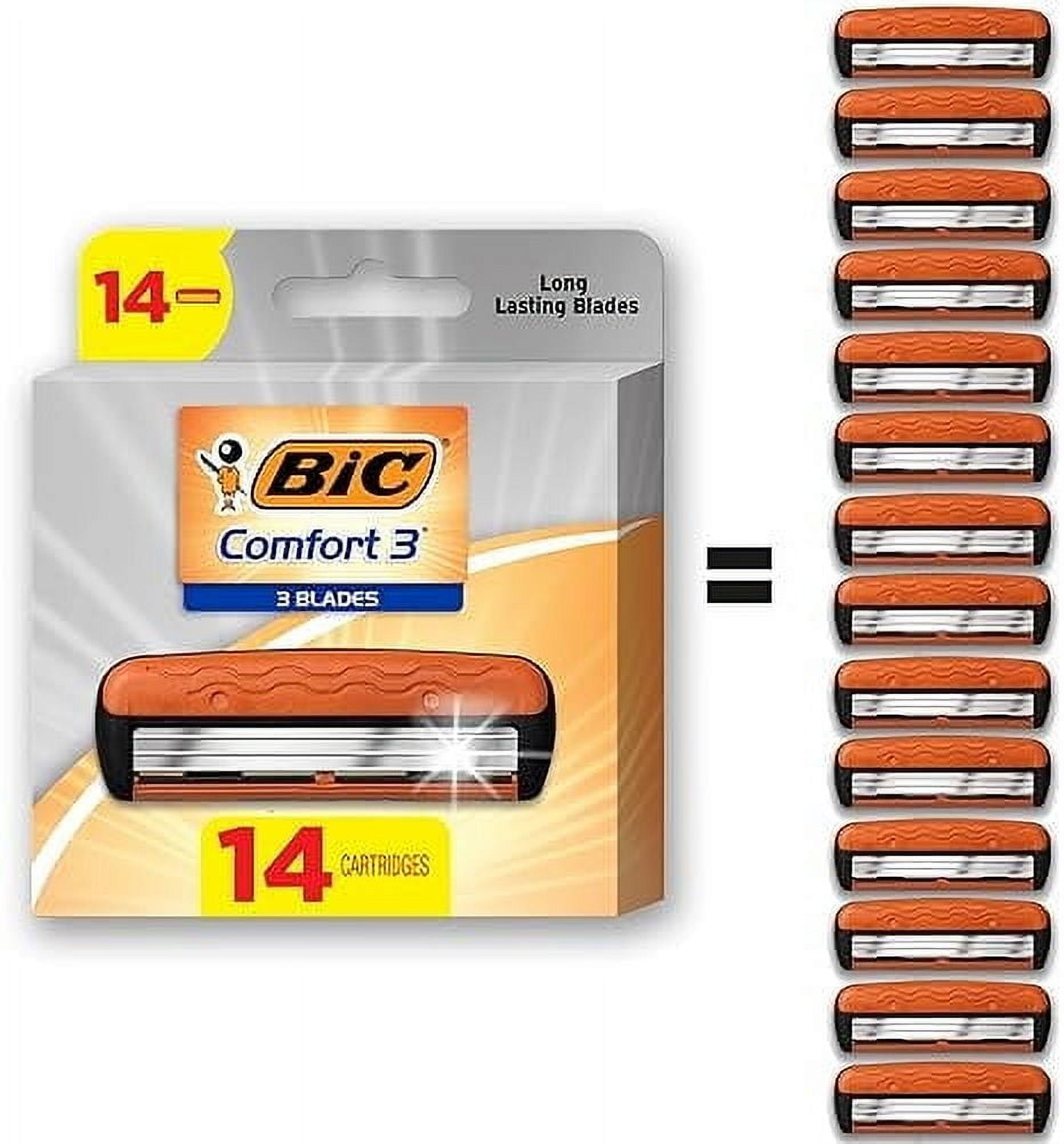 BIC Comfort 3 Refillable Refill Razor Cartridges, Three-Blade ...