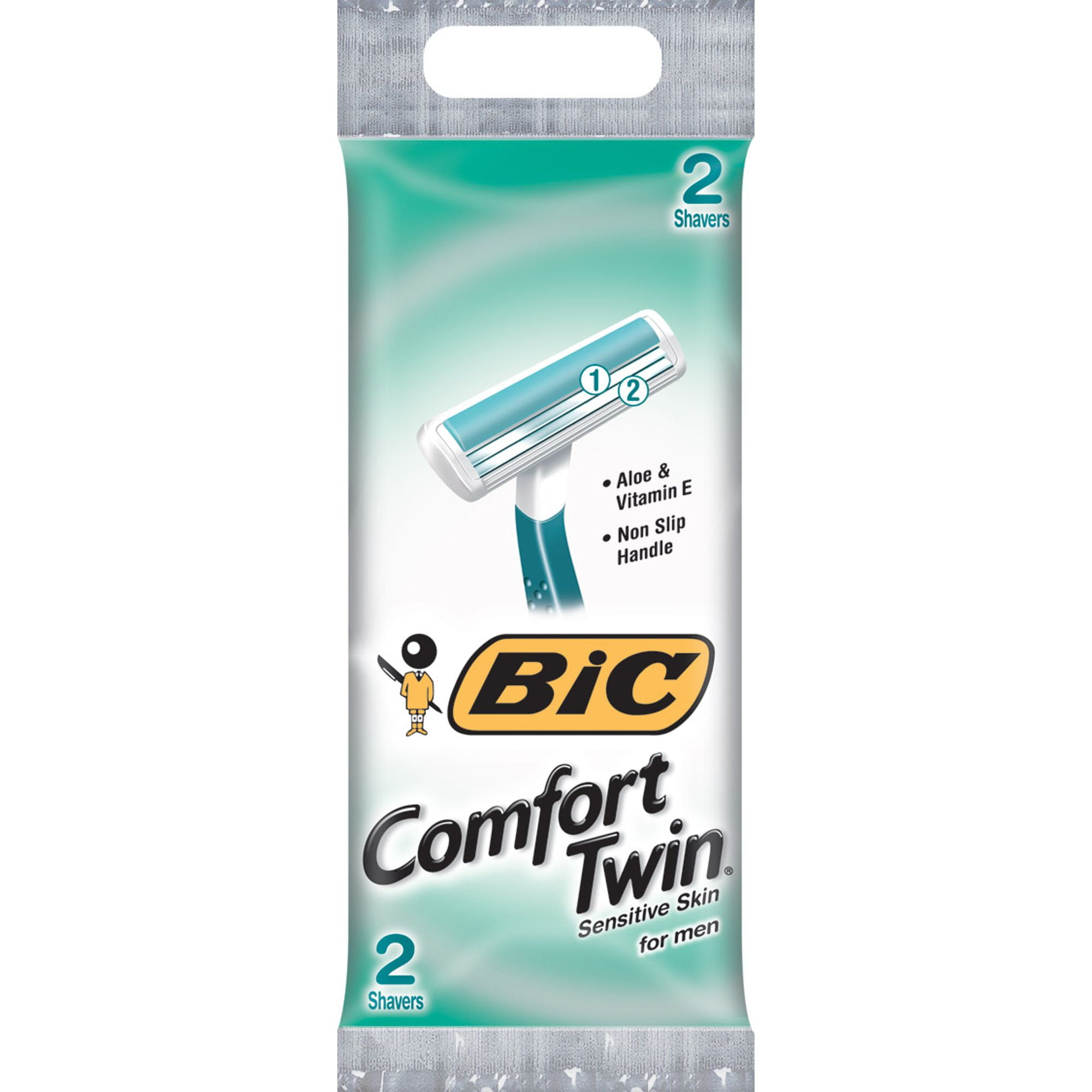 BIC Comfort Twin® Men’s Disposable Razor, Teal, 2 Pack - Walmart.com