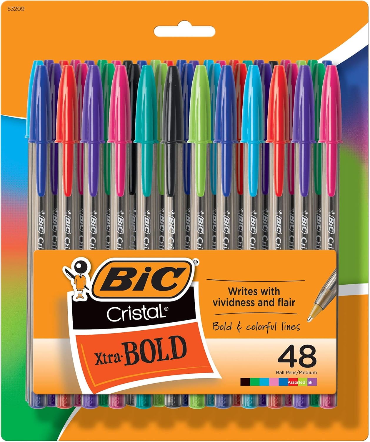 BIC Cristal Xtra Bold Fashion Ballpoint Point, Assorted Colors, Medium ...