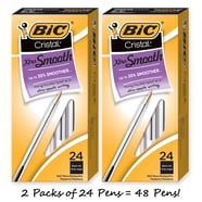 BIC Cristal Ballpoint Stick Pens - Medium Pen Point - Black - Clear ...